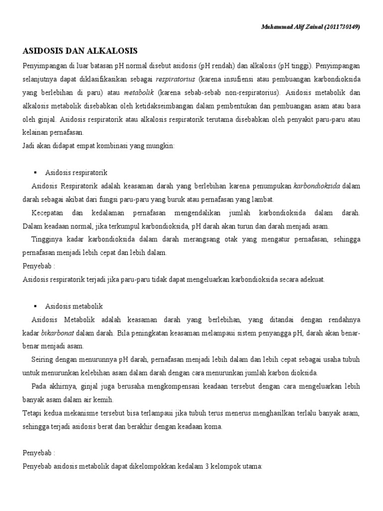 Asidosis Dan Alkalosis | PDF
