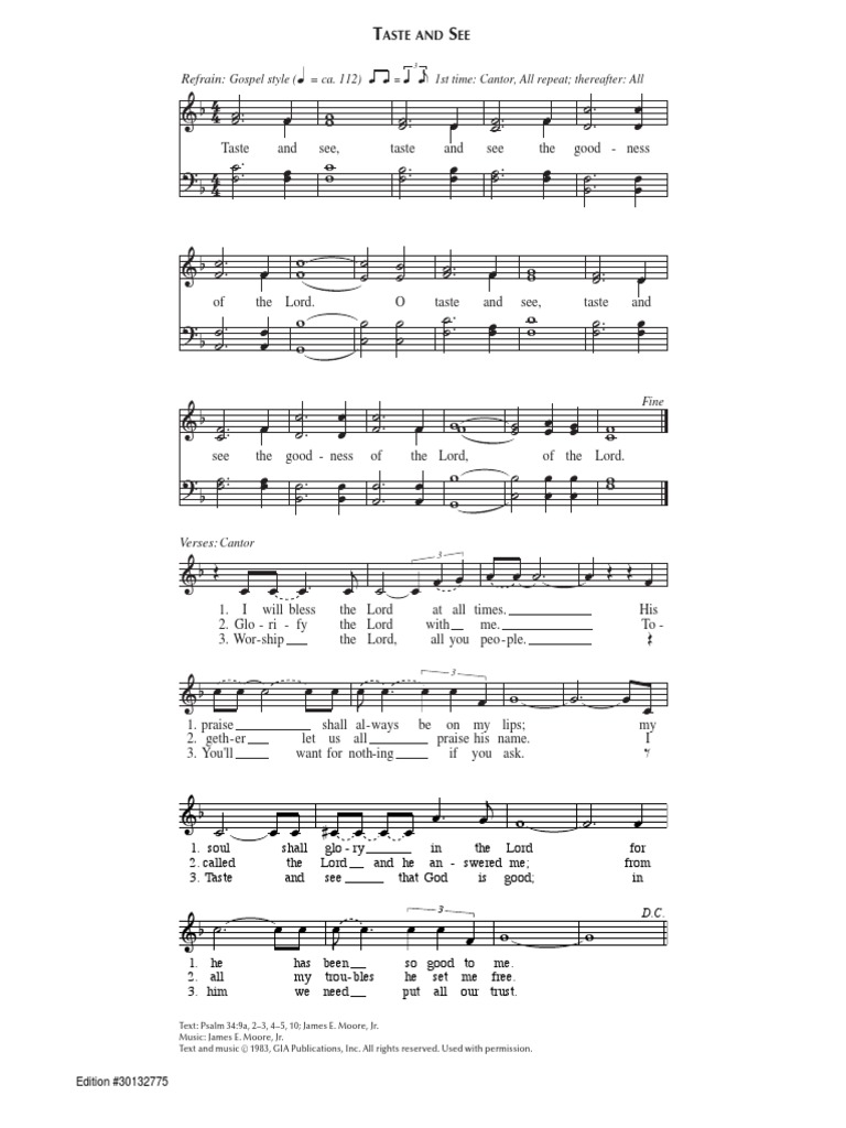 Taste and See | PDF | Christian Worship And Liturgy | Ketuvim