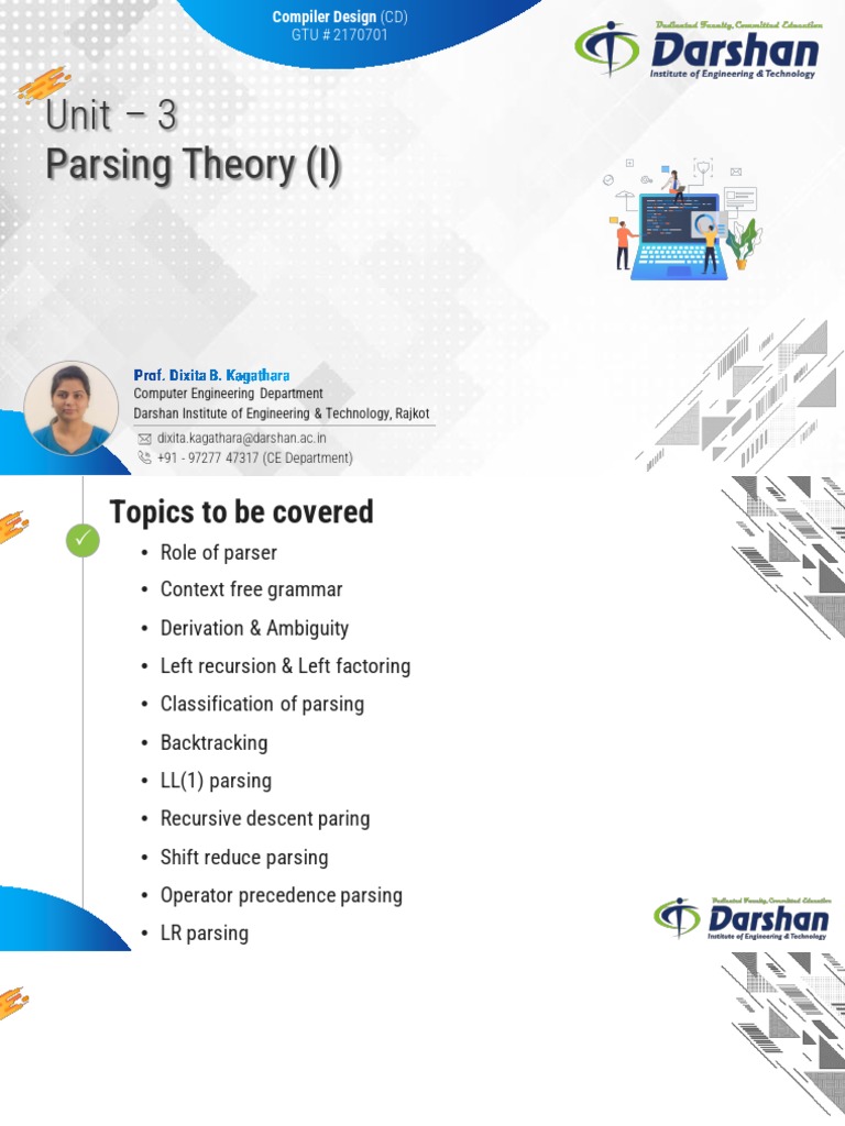 CD GTU Study Material Presentations Unit-3 15092020080346AM | PDF | Parsing | Syntax (Logic)