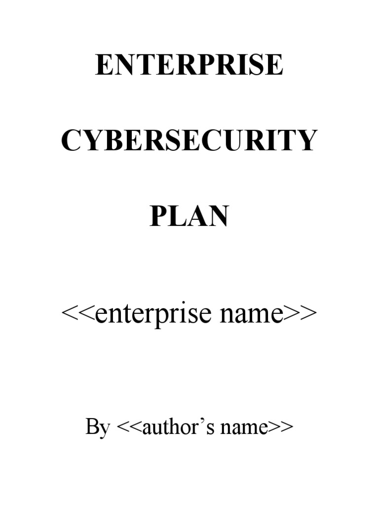 Enterprise Cybersecurity Plan | PDF | Computer Security | Security