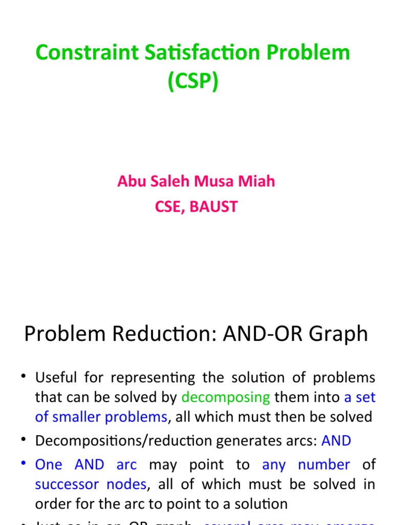 Lecture-3.2 Constraint Satisfaction Problem (CSP) | PDF | Mathematical Logic | Computer Programming