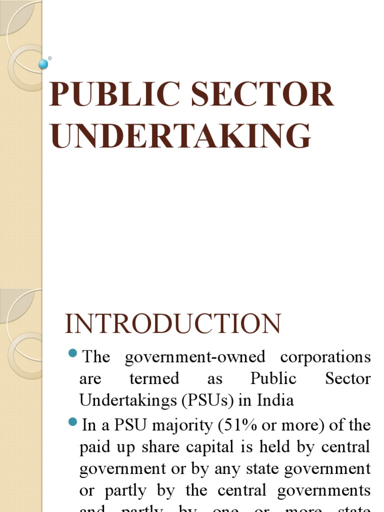 An Overview of Public Sector Undertakings in India: Their Role ...