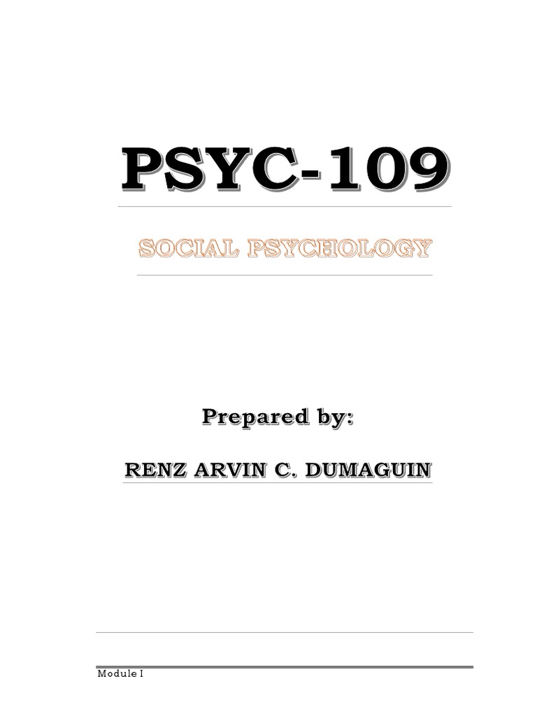 Social Psych Module 1 - Lesson 1 | PDF | Social Psychology | Psychology