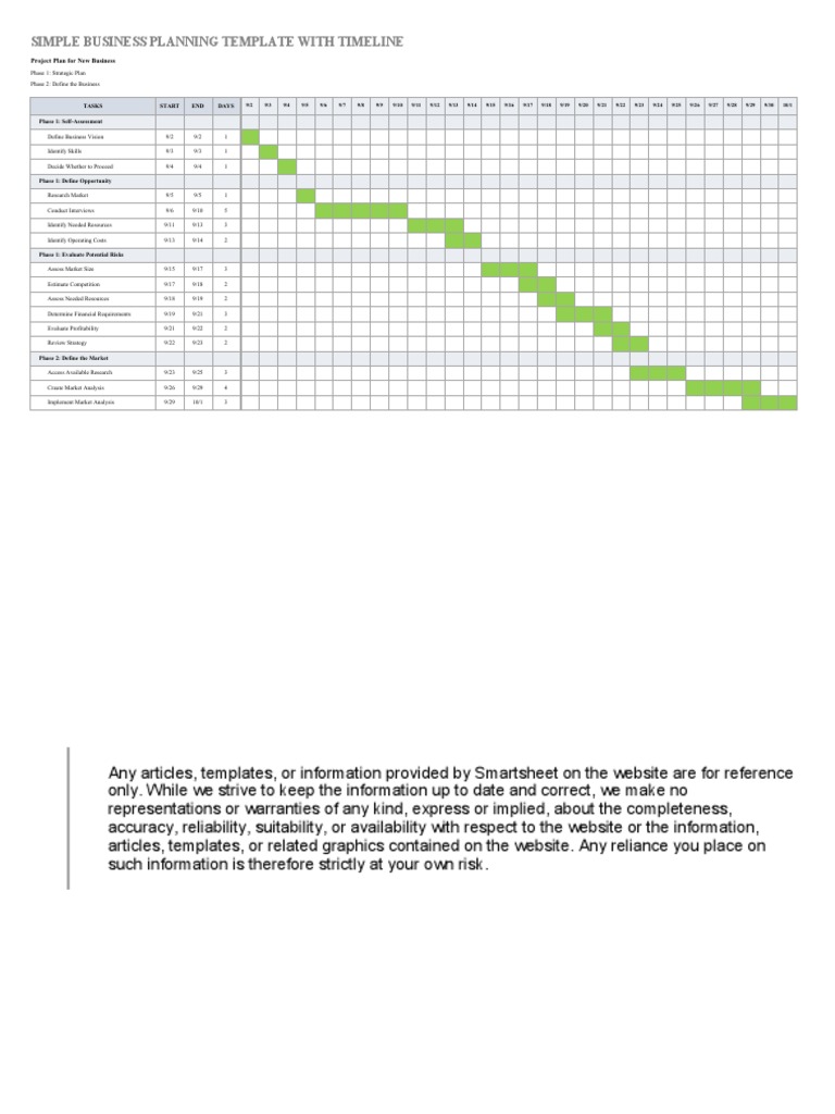 Business Planning Template with Timeline | PDF | Business | Technology ...