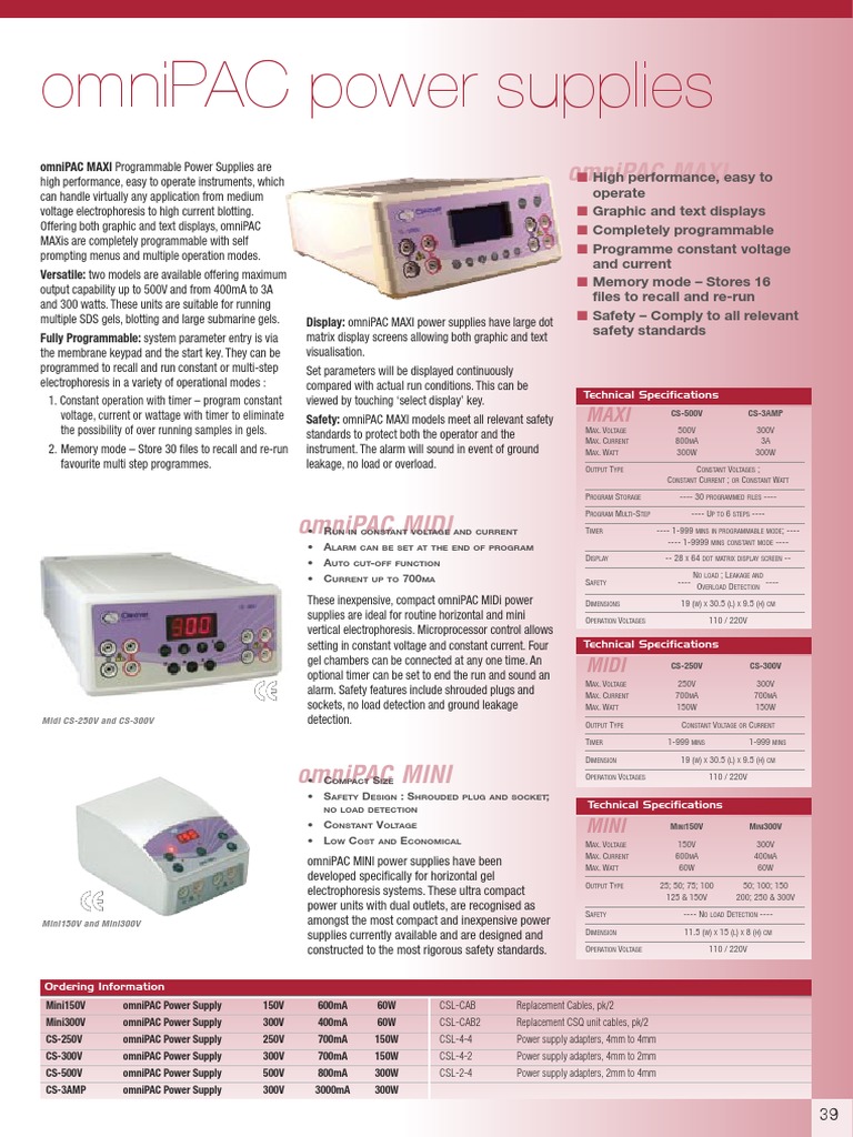 Ficha Tecnica Omnipac Compact Cs 300v | PDF | Agarose Gel ...