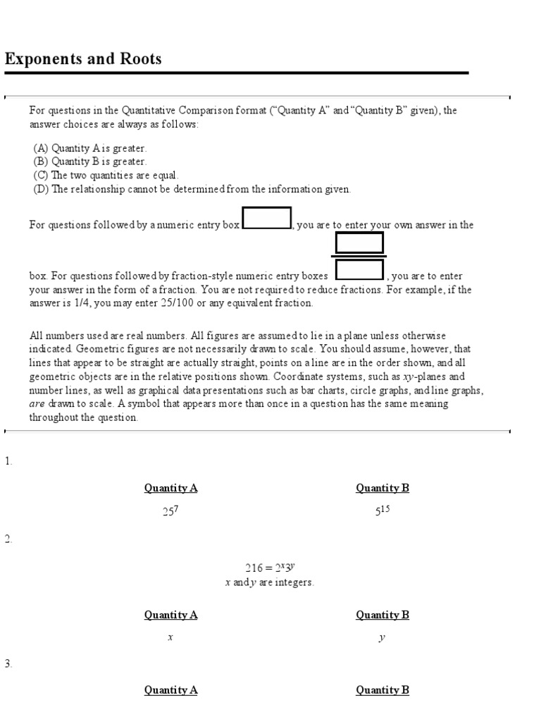 Exponents and Roots | PDF | Exponentiation | Quantity