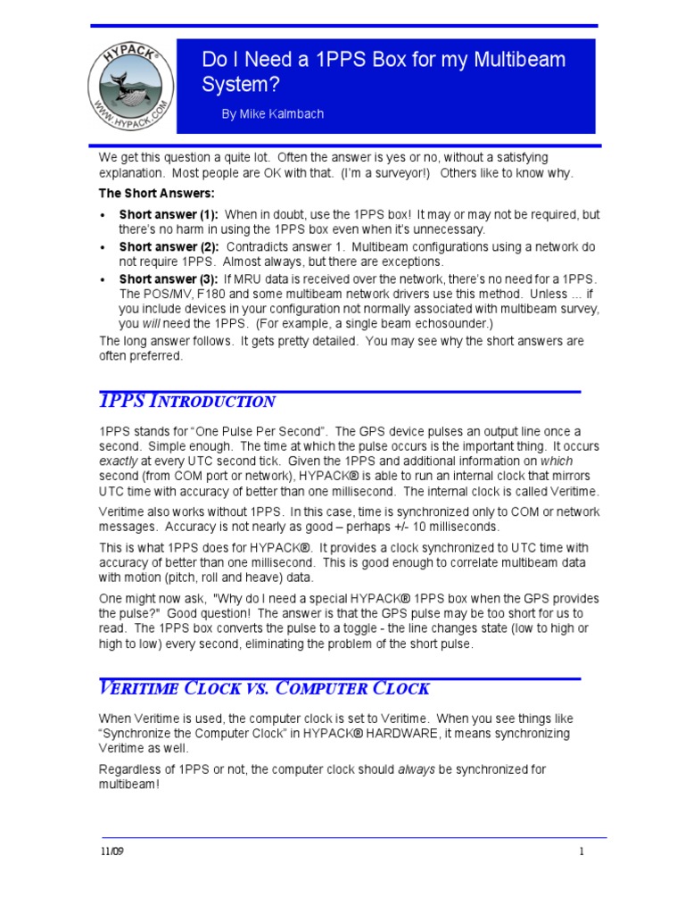 Do I Need A 1PPS Box For My Mulitbeam System | PDF | Global Positioning System | Clock