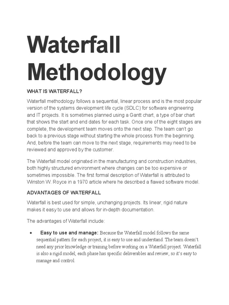 Waterfall Methodology | PDF | Agile Software Development | Software ...