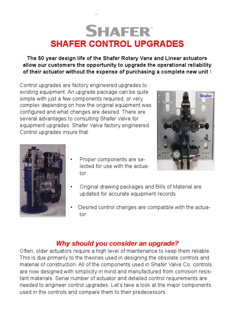 Upgrading Shafer Rotary Vane and Linear Actuator Controls for Improved ...