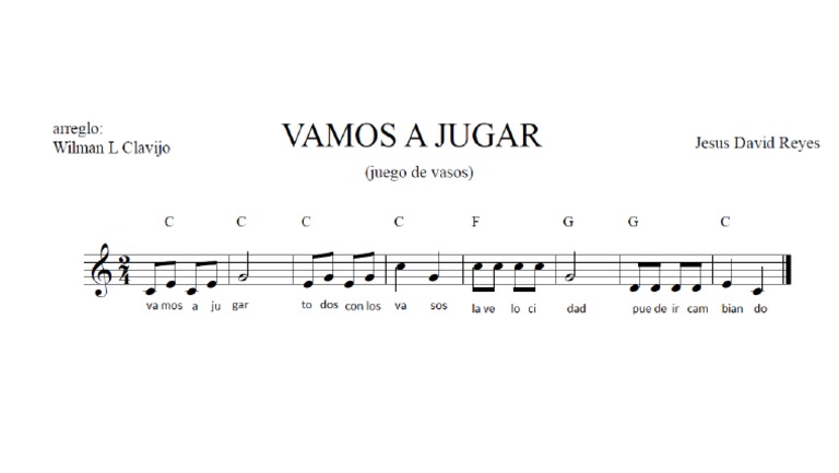 Vamos A Jugar (Juego de Vasos) Partitura | PDF