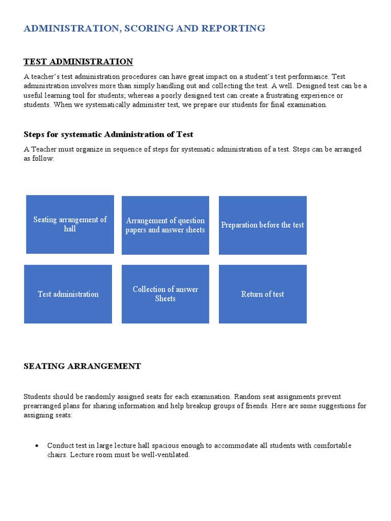 Administration, Scoring and Reporting | PDF | Business
