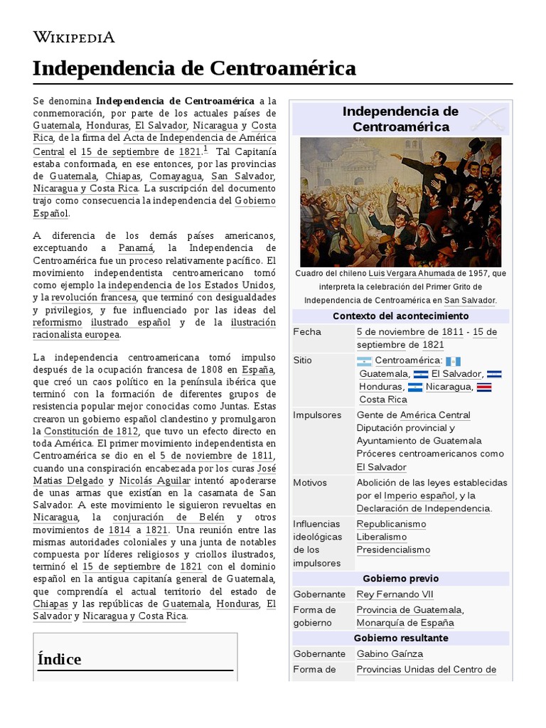 Independencia de Centroamérica: 1811-1821 | PDF | Gobierno | Política ...