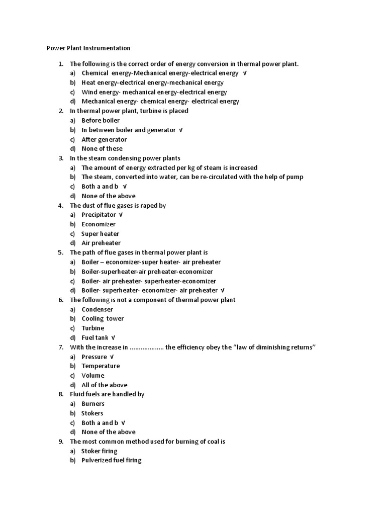 Thermal Power Plant Instrumentation Guide | PDF | Boiler | Energy ...