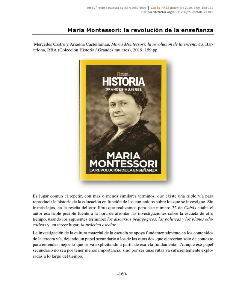 Biografía de Maria Montessori | PDF | Educación avanzada | Science