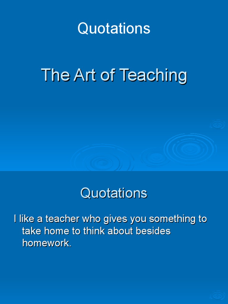 Quotations: The Art of Teaching | PDF | Teachers