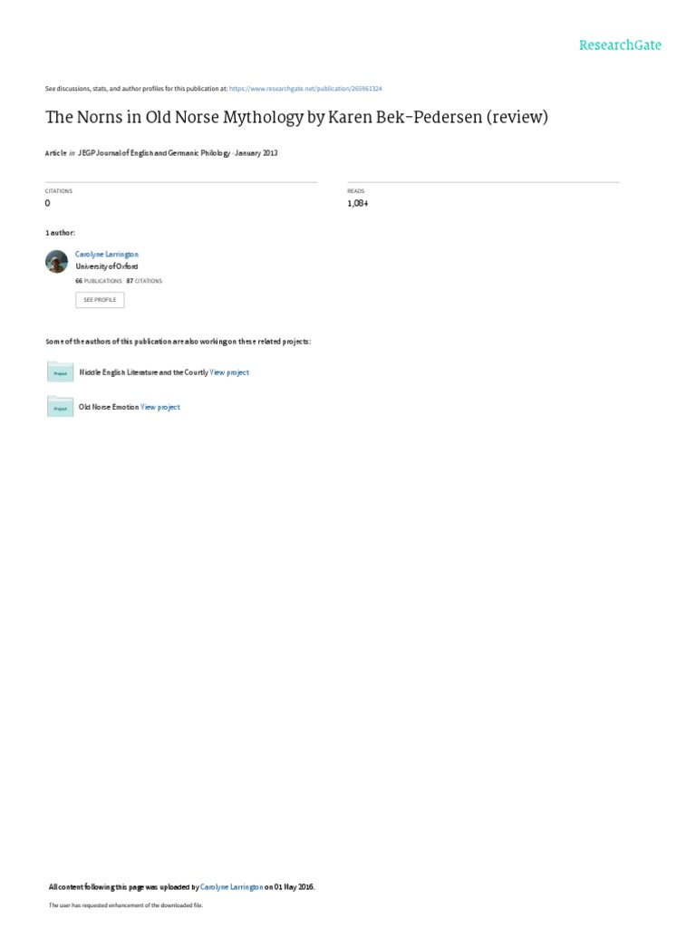 The Norns in Old Norse Mythology | PDF | Norse Mythology | Norse Paganism