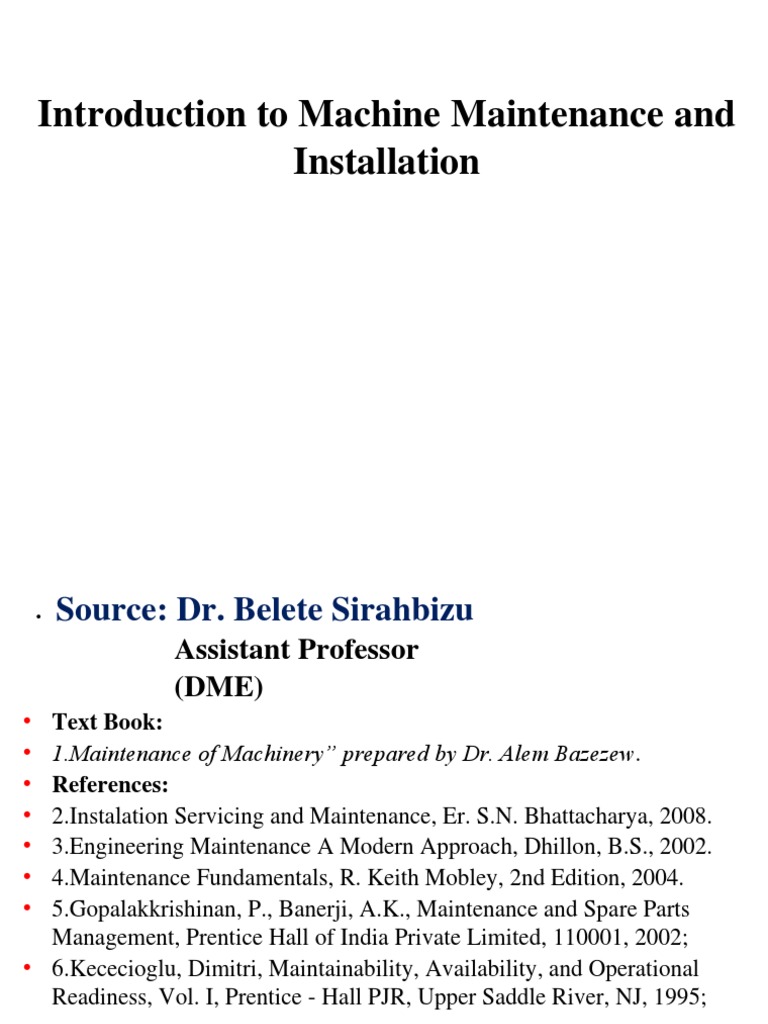 Introduction To Machine Maintenance and Installation | PDF | Deep ...