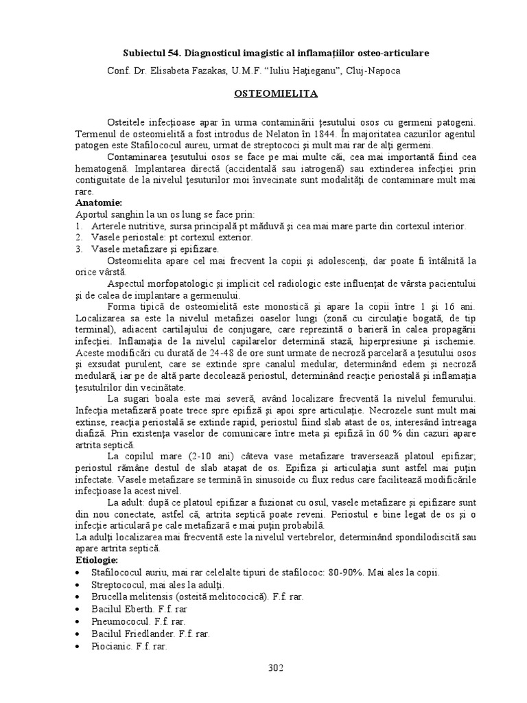 54 Inflamatii Osteo-Articulare | PDF