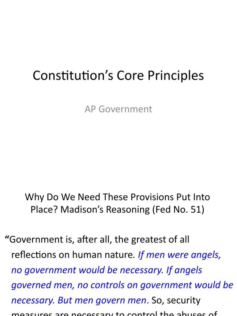 FI T1 L4 PPT Core Principles | PDF | Separation Of Powers Under The ...