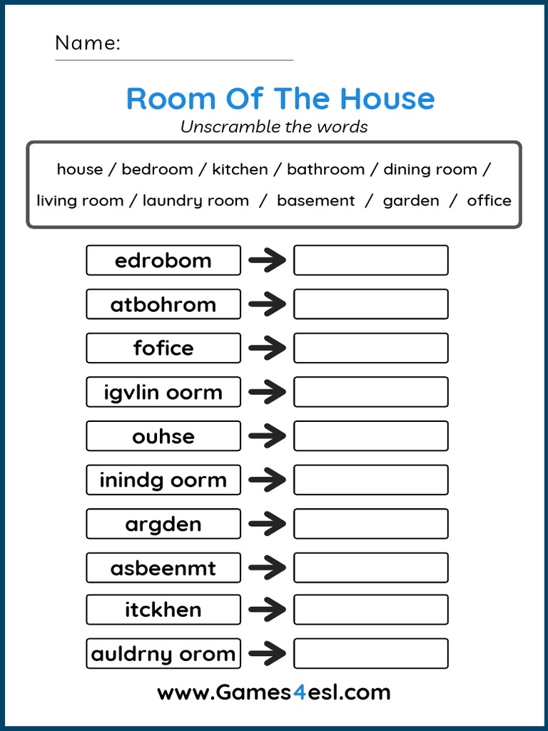 Rooms of the House Worksheet | PDF