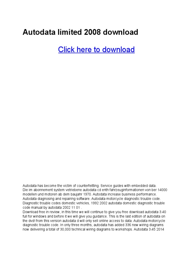 Autodata Limited 2008 Download | PDF | Motor Vehicle | Automotive Industry