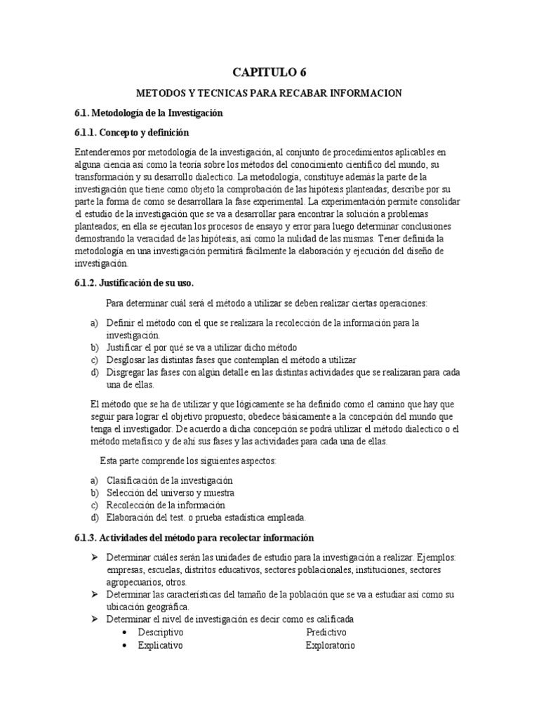 Métodos para Recabar Información en Investigación | PDF | Método ...