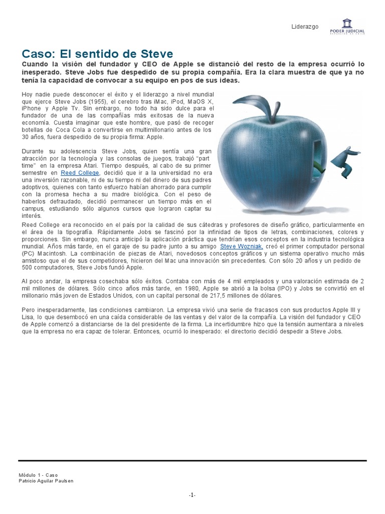 Caso - El-Sentido-De-Steve | PDF | Apple Inc. | Steve Jobs