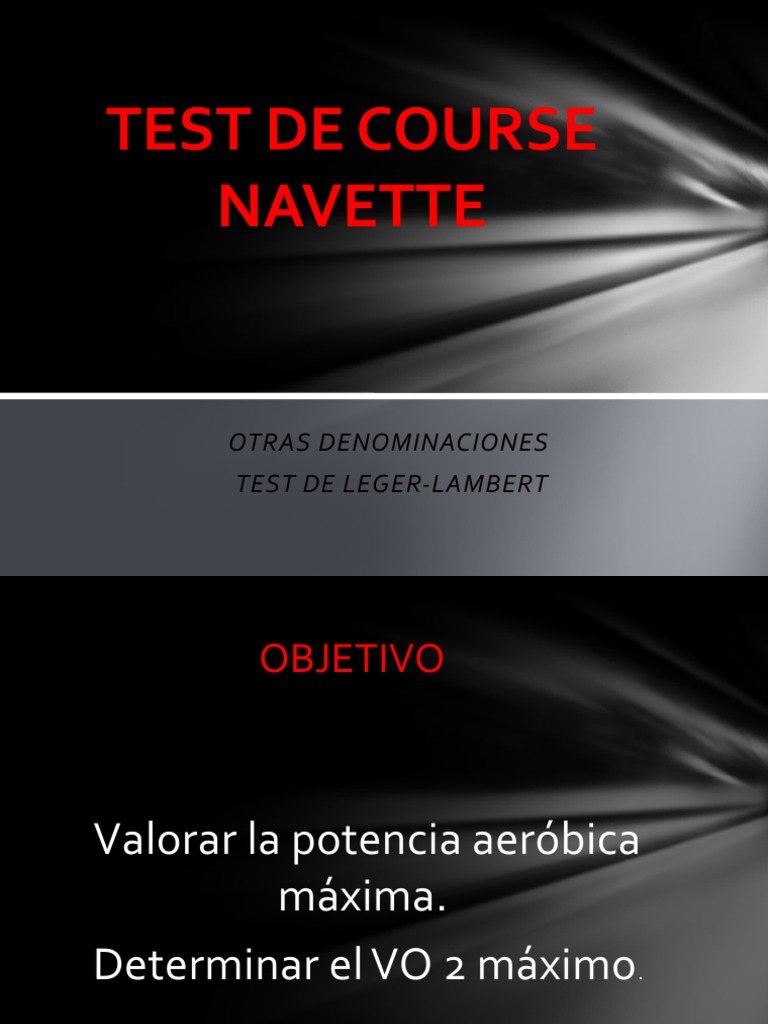 Test de Course Navette: Evaluación VO2 Máx | PDF | Métodos y materiales ...