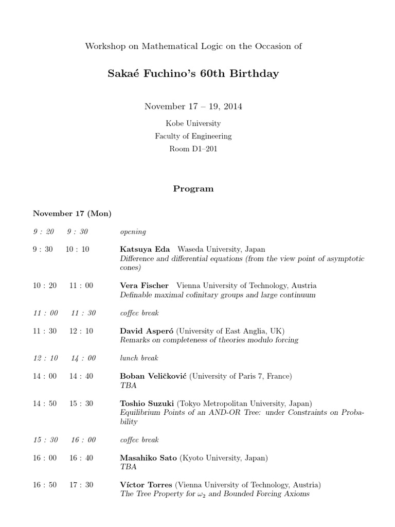 60th Birthday Program | PDF | Mathematical Concepts | Teaching Mathematics