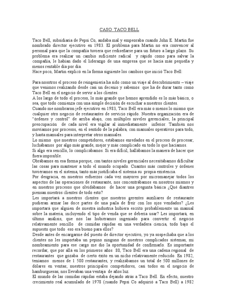 Caso Taco Bell | PDF | Marketing | Cliente