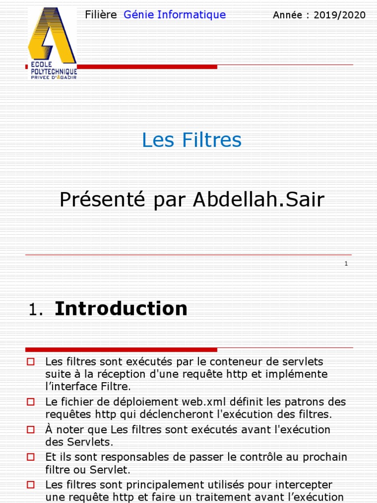 Comprendre les Filtres en Servlets | PDF | Protocole de transfert hypertexte | Programmation ...