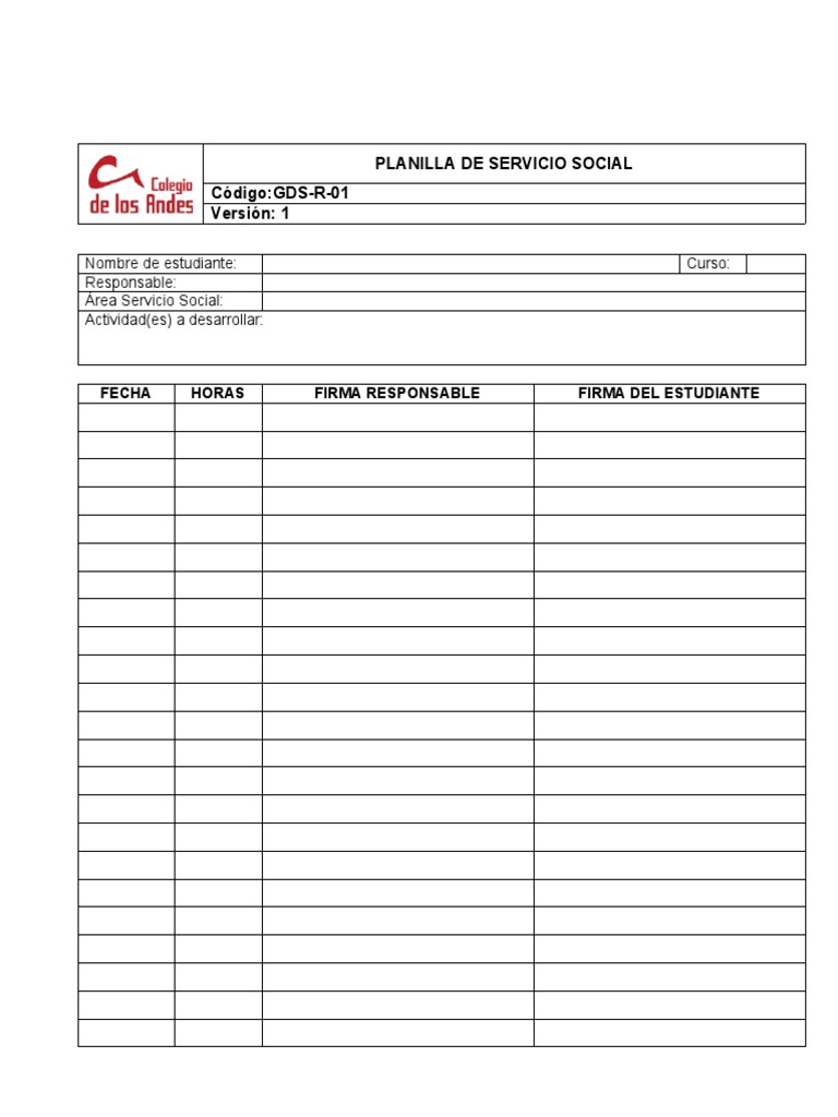 Formato Servicio Social Pdf