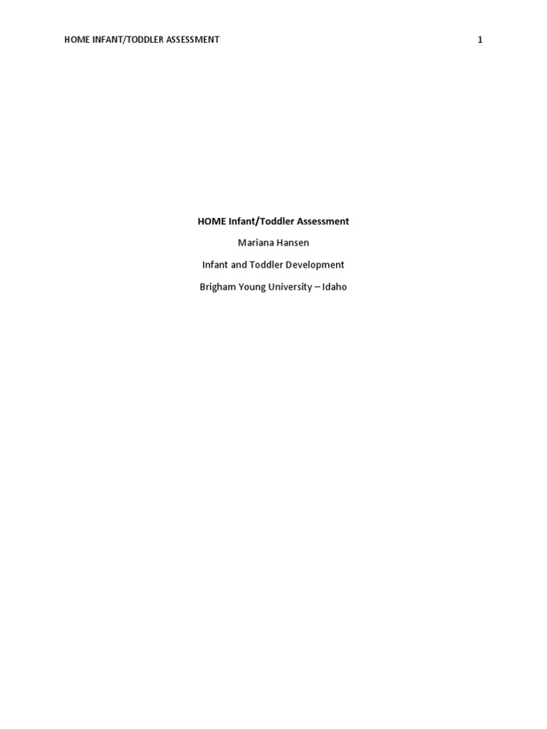 Home Infant and Toddler Assignment MH | PDF | Mother | Infants