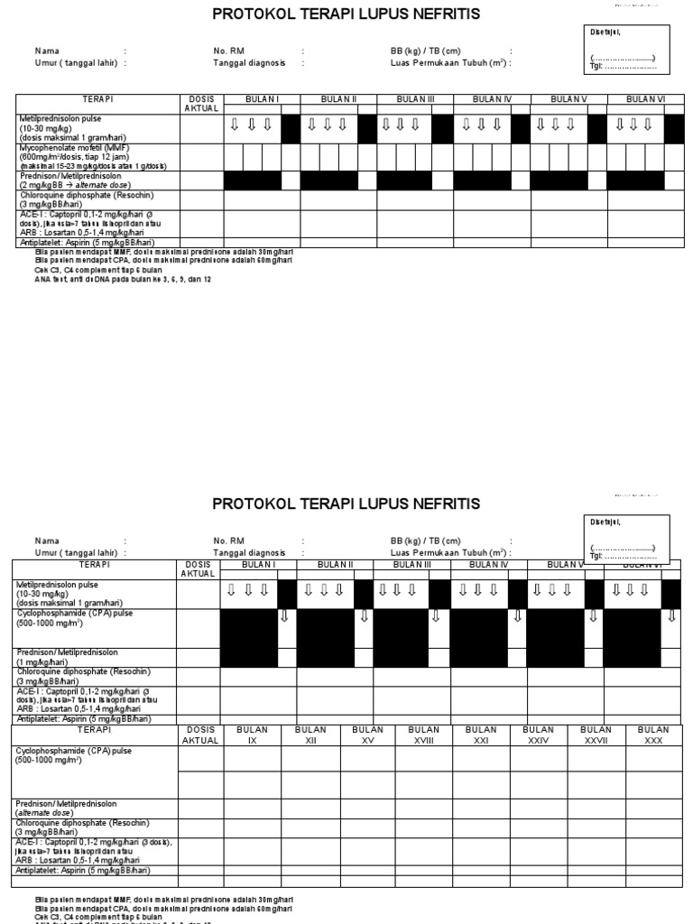 PROTOKOL TERAPI LUPUS NEFRITIS Edit Oktober 2020 | PDF