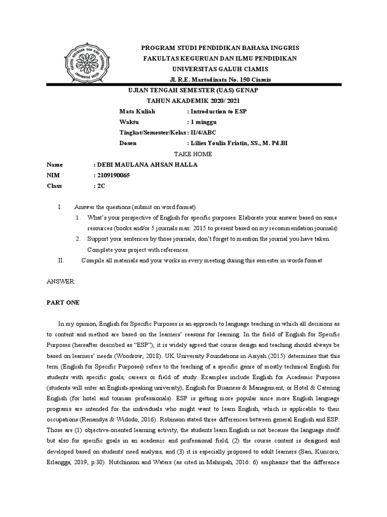 ESP | PDF | English Language | Interview