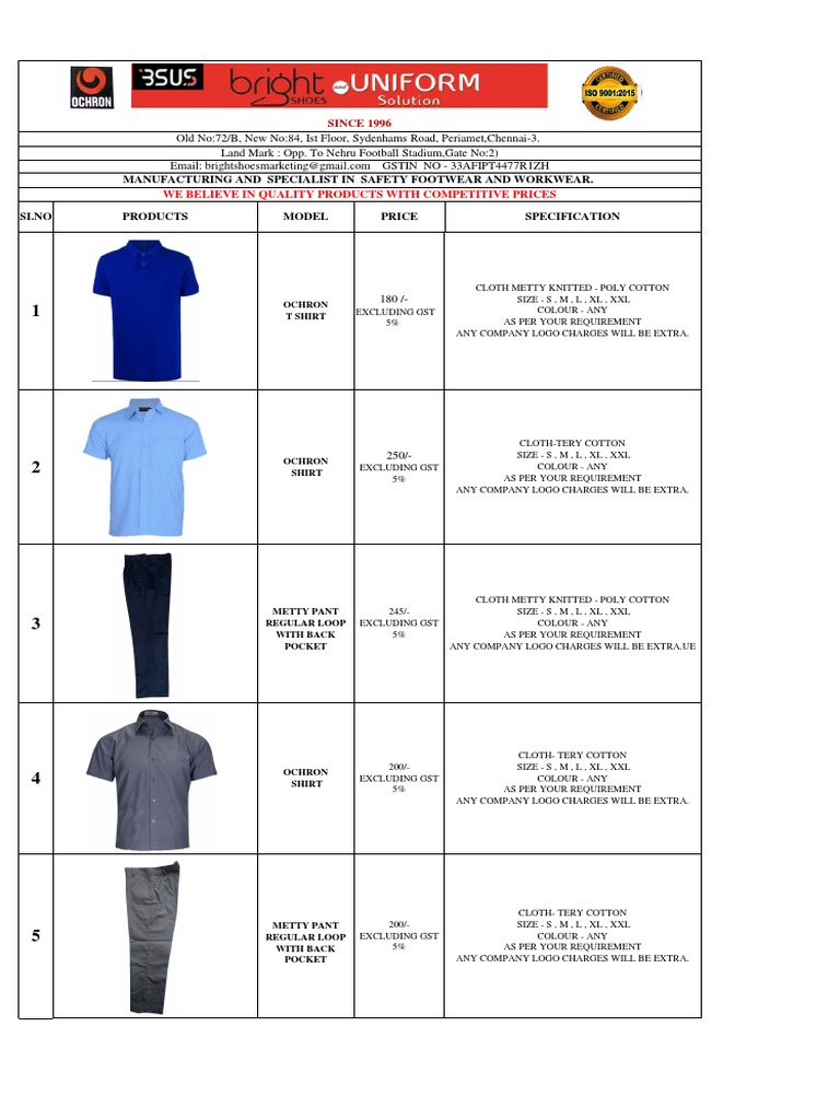 Bright Shoes and Uniform Solution Catalogue | PDF | Sock | Shoe
