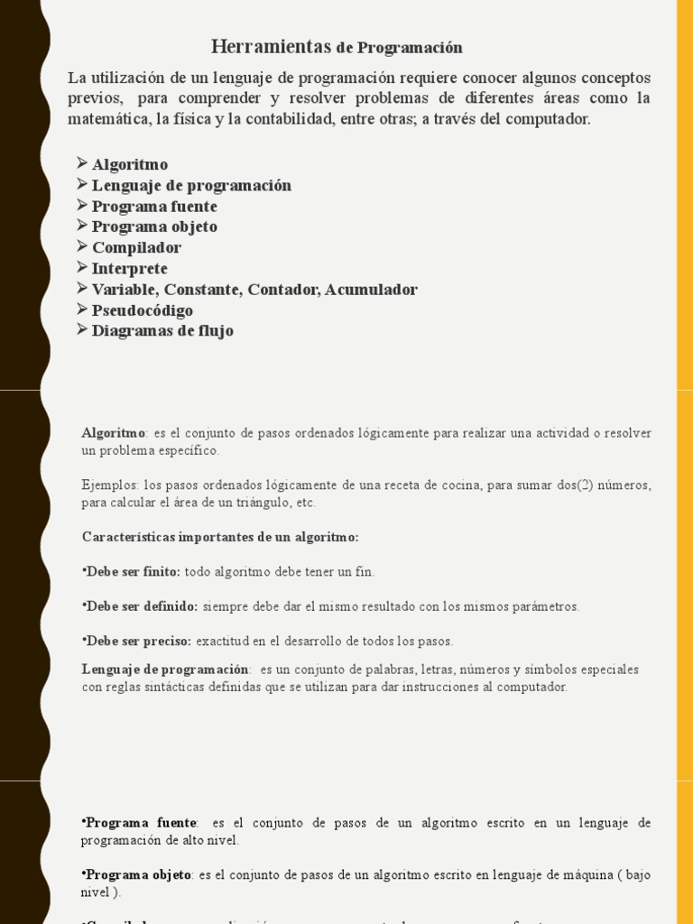 Presentacion de Conceptos Basicos de Programacion | PDF | Lenguaje de programación | Algoritmos