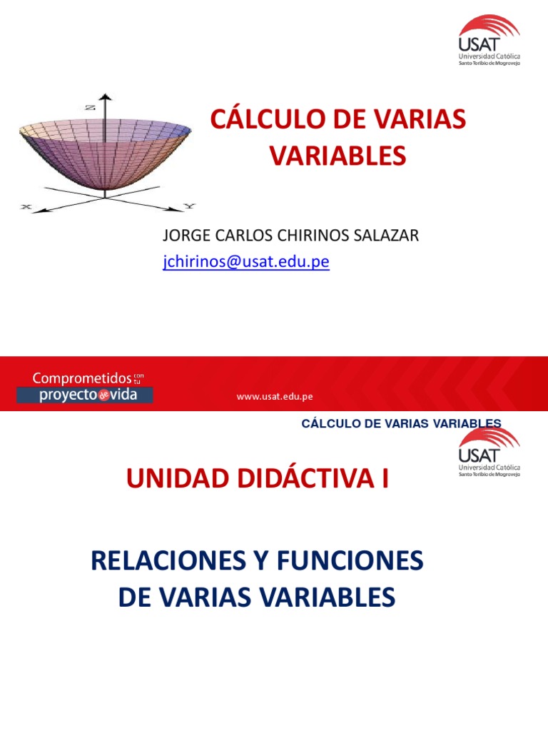 Cálculo de Varias Variables: Jorge Carlos Chirinos Salazar | PDF