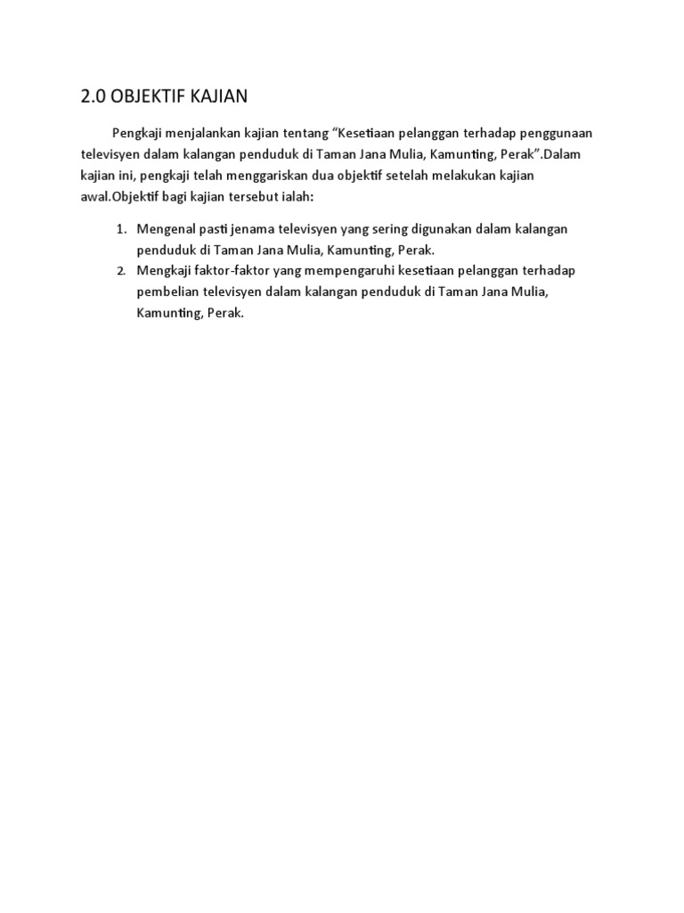 Pengajian Am Objektif Kajian | PDF