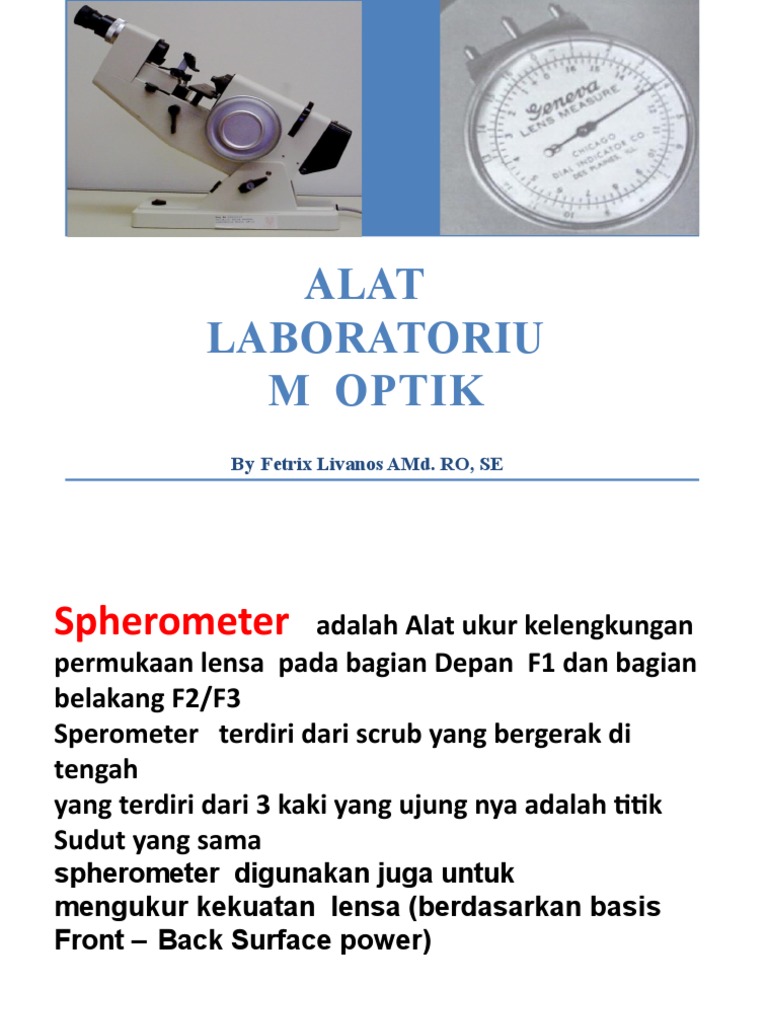 Alat Pengukur Lensa by - Spherometer & Caliper - Share | PDF
