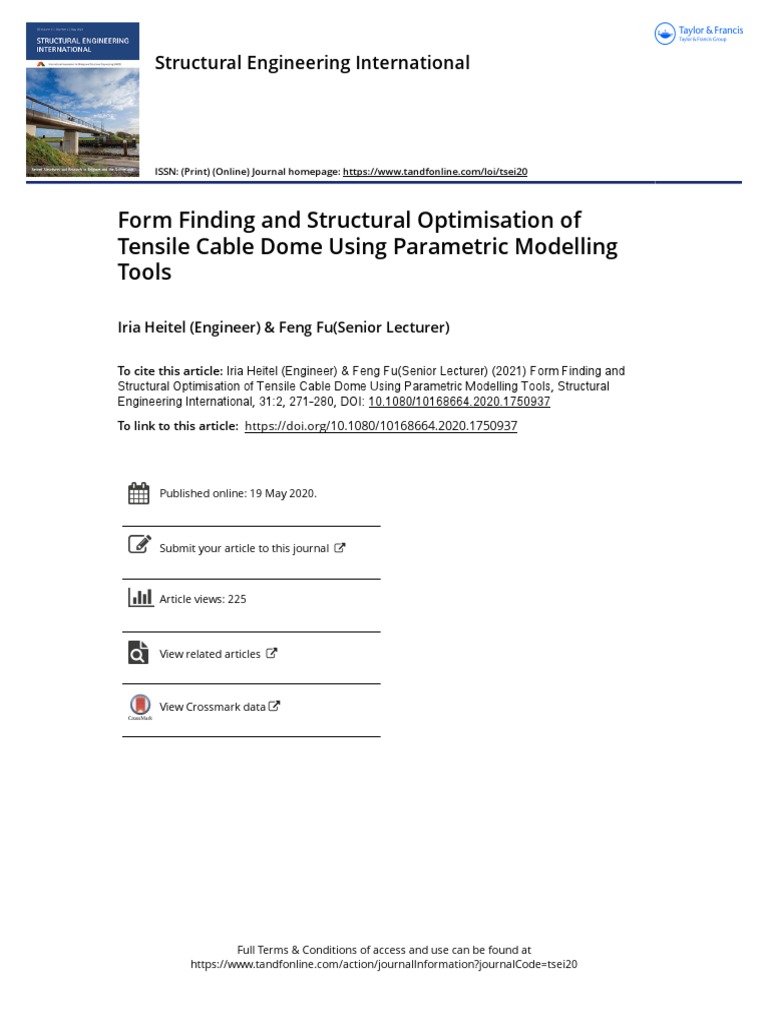 Form Finding and Structural Optimisation of Tensile Cable Dome Using ...