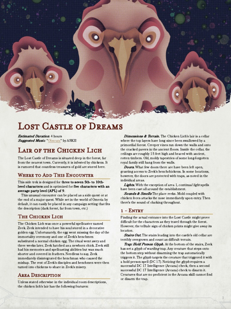 Of Chickens and Men: The Trials of Zeek the Chicken Lich | PDF | Leisure