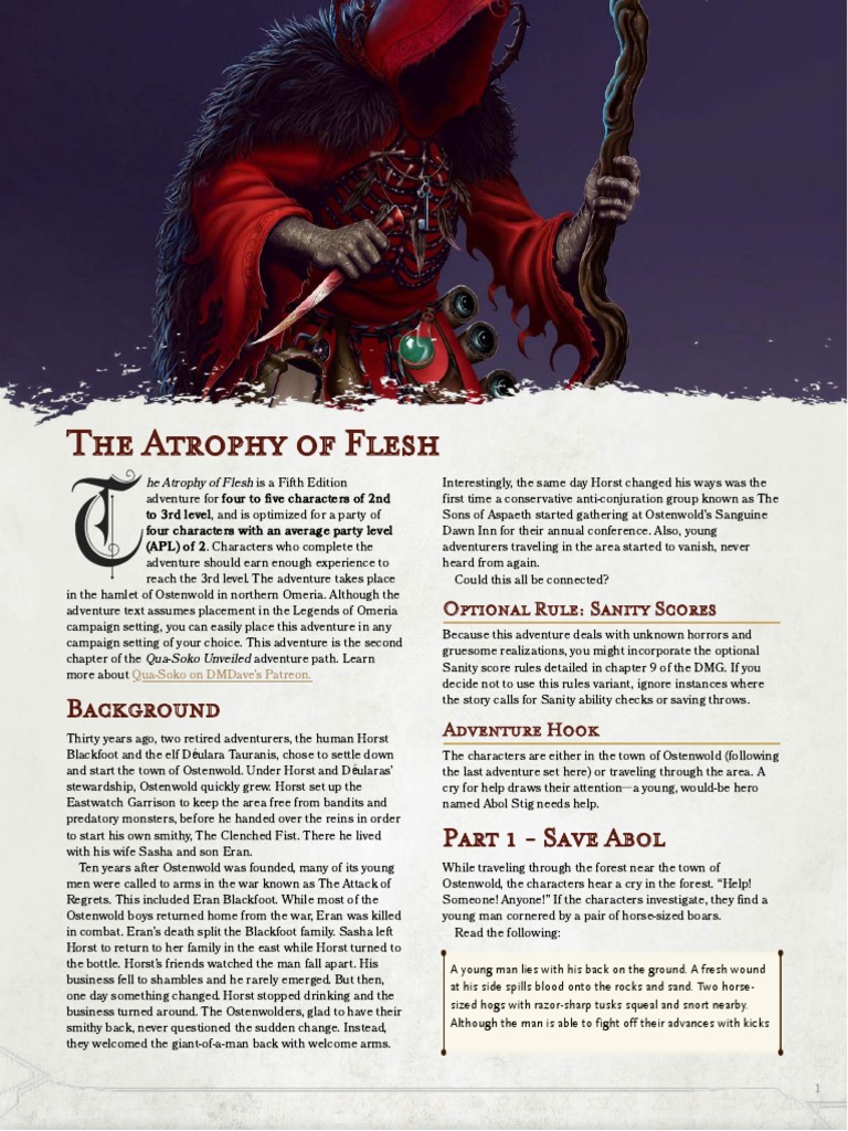 DMDave Adventure - The Atrophy of Flesh (2nd Level) | PDF