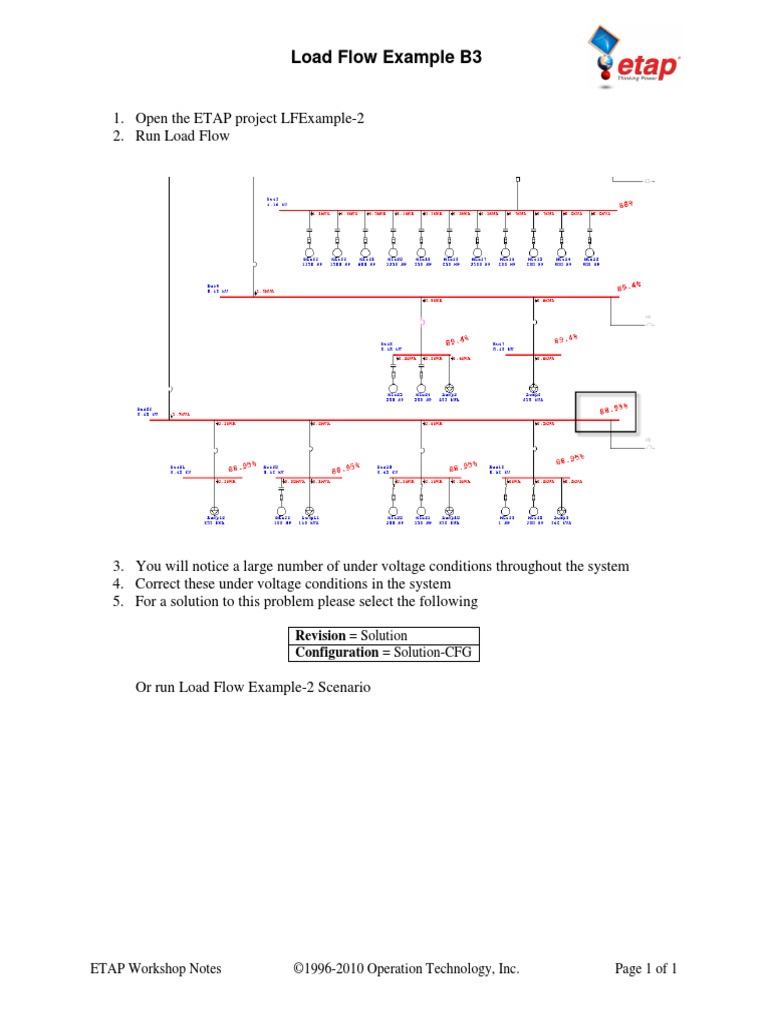 Load Flow Example B3: ETAP Workshop Notes ©1996-2010 Operation ...