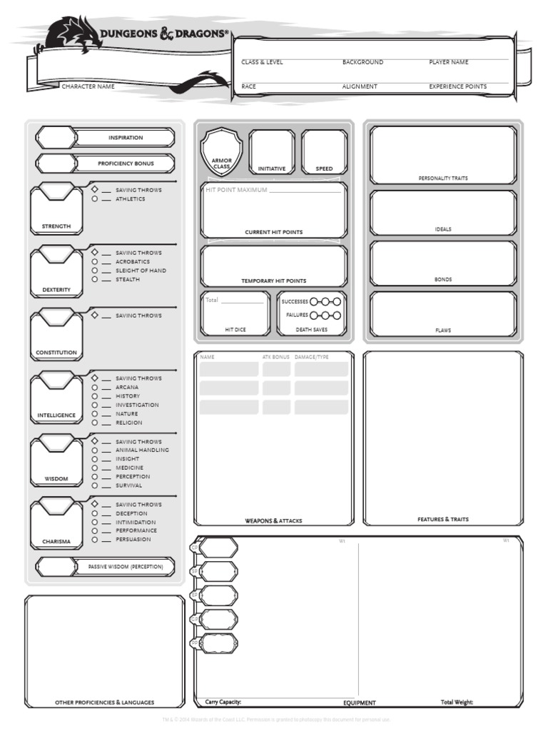 Character Sheet Form Fillable | PDF | Role Playing | Entertainment