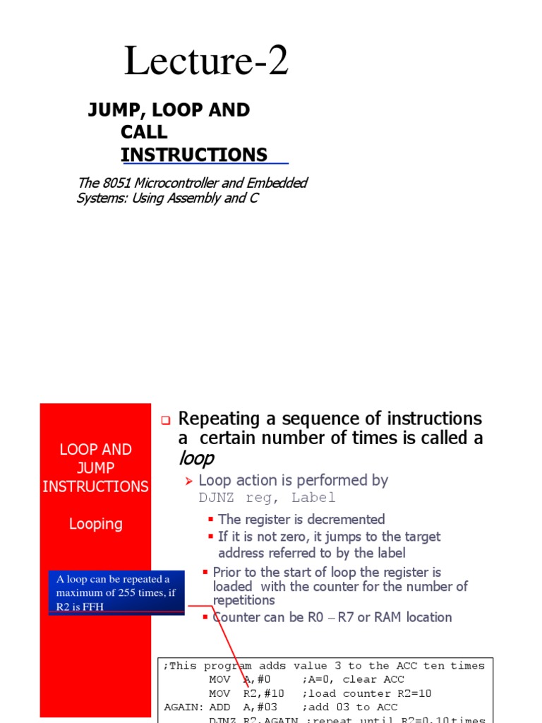 Lecture-2: Jump, Loop and Call Instructions | PDF | Computer Data ...