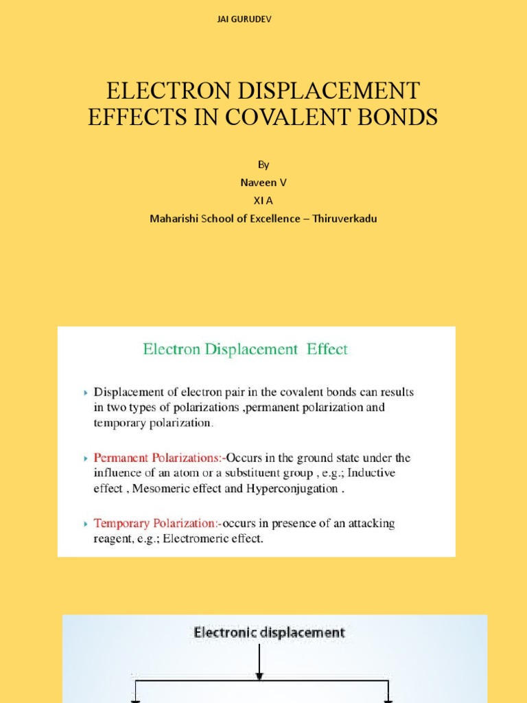 Electron Displacement Effects in Covalent Bonds | PDF | Chemical Bond | Covalent Bond