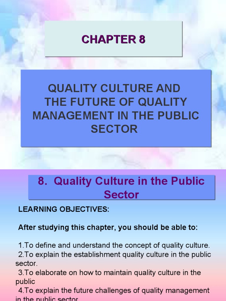 Topic 08 - Quality Culture in The Public Sector New | PDF | Quality ...