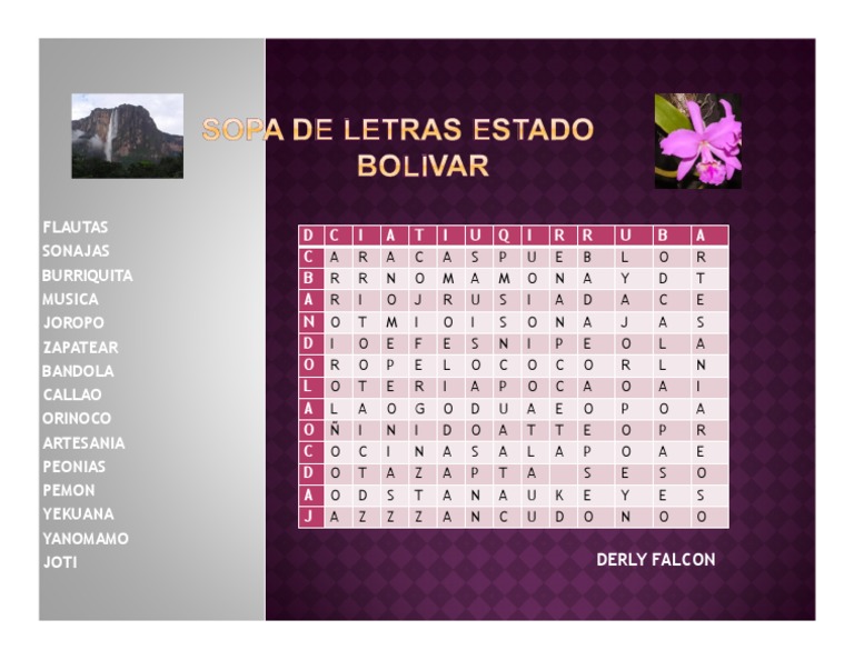 Sopa de Letras Estado Bolivar | PDF