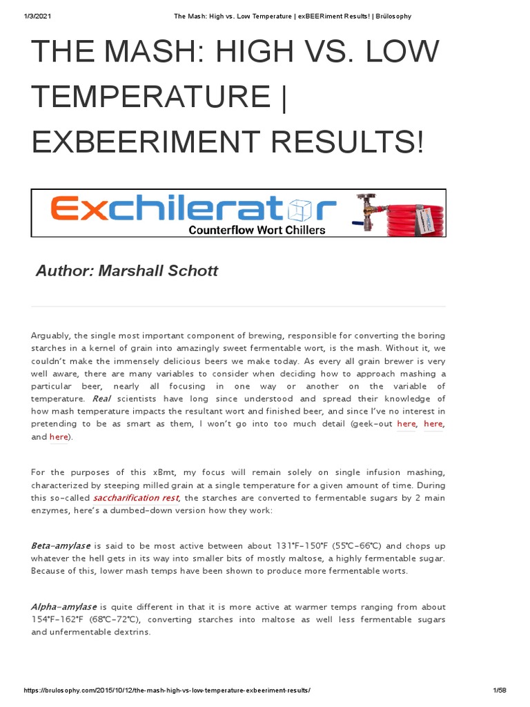 The Mash - High vs. Low Temperature - ExBEERiment Results! - Brülosophy ...